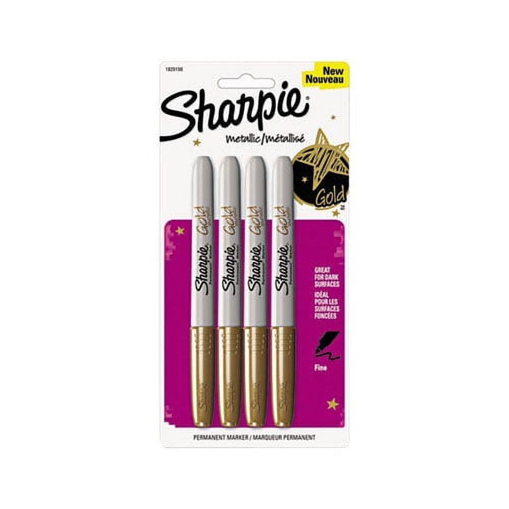 Sharpie Metallic Permanent Markers, Set of 4, Gold - Walmart.com