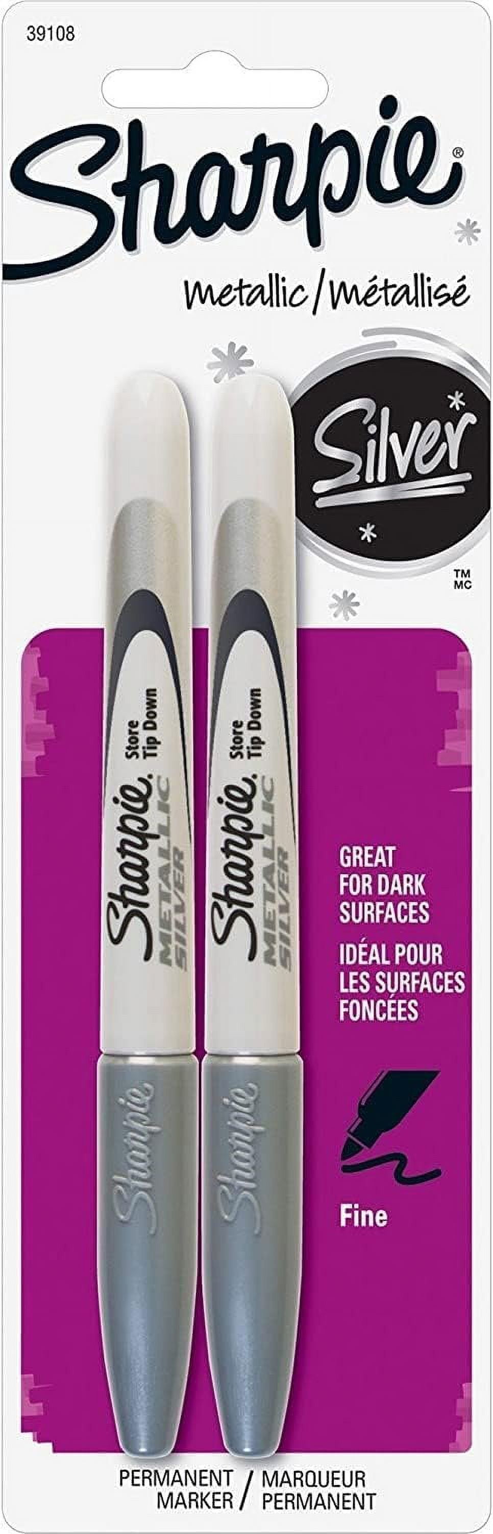 Sharpie Metallic Silver Fine Tip Permanent Marker, 2 Pack - Walmart.com