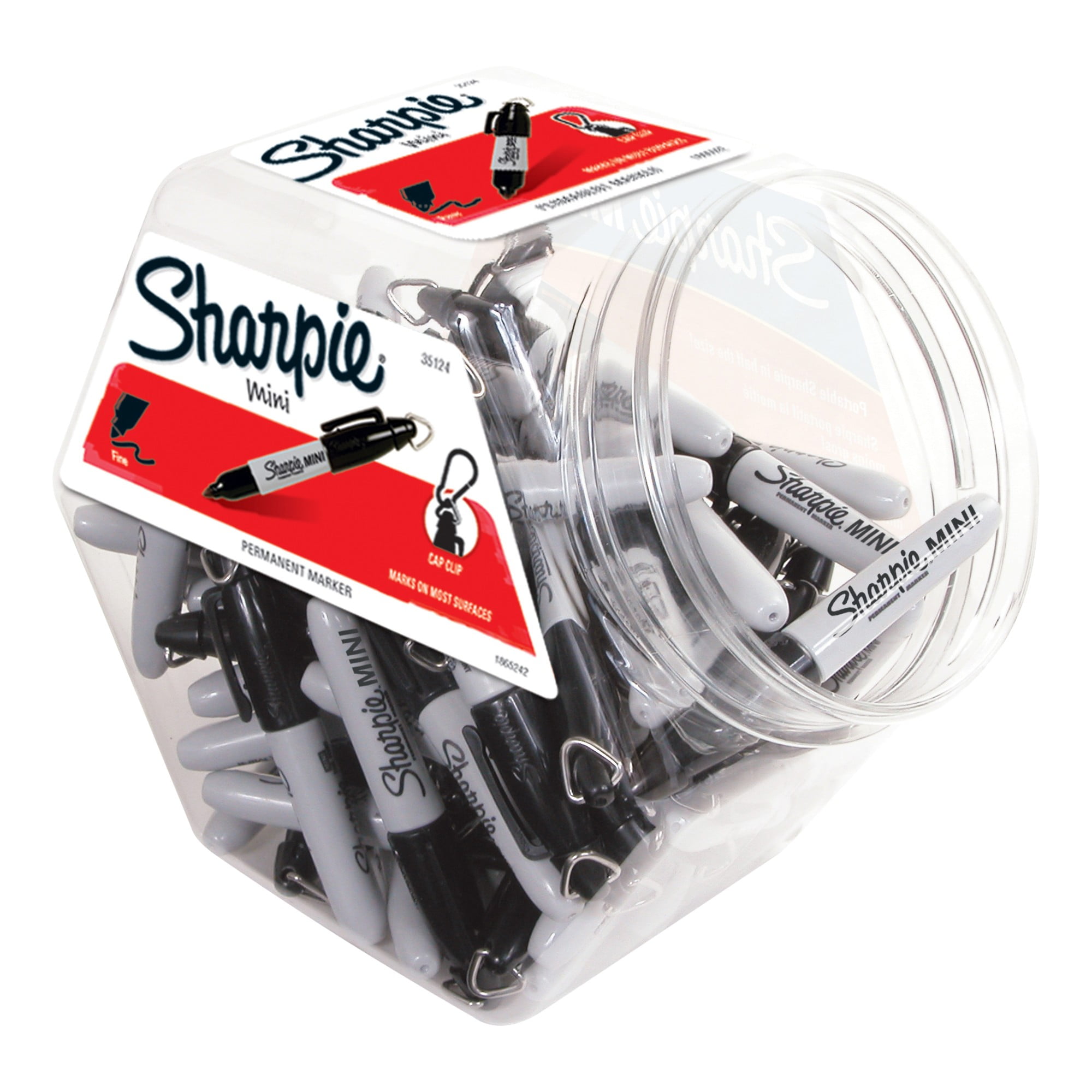 Sharpie® Mini Permanent Markers, Fine Point, Gray Barrel, Black Ink ...