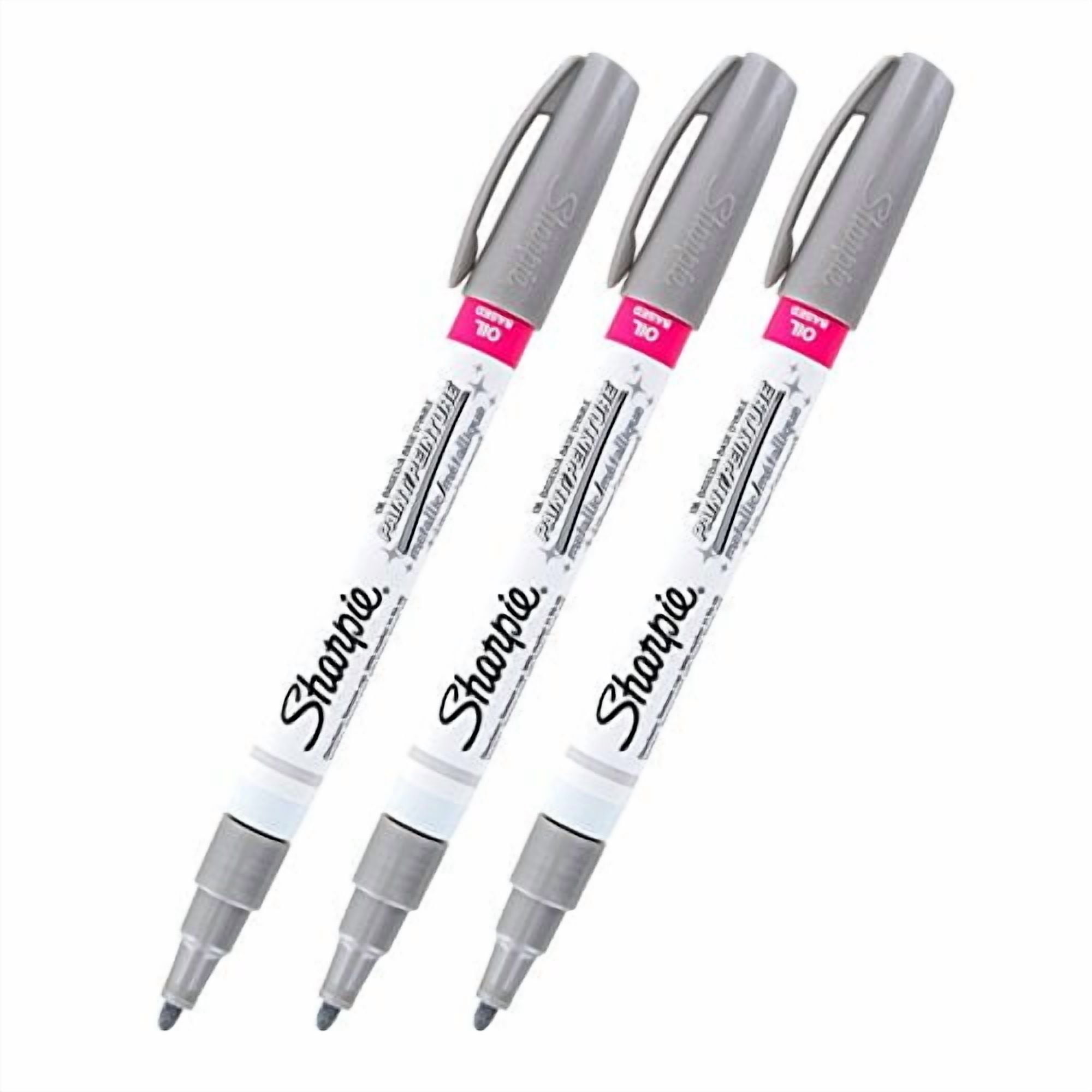 Sharpie Oil-Based Paint Marker, Fine Point, Pack of 3 (Silver ...