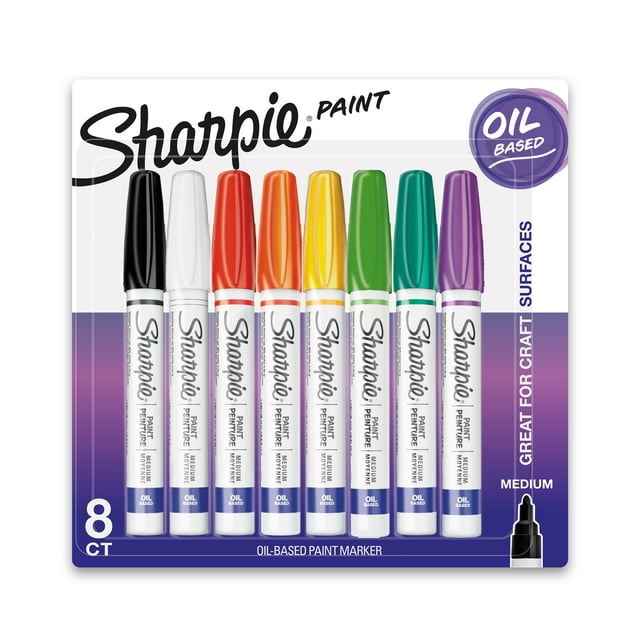 Sharpie Water-Resistant Oil-Based Paint Pens, Medium Point, Assorted ...