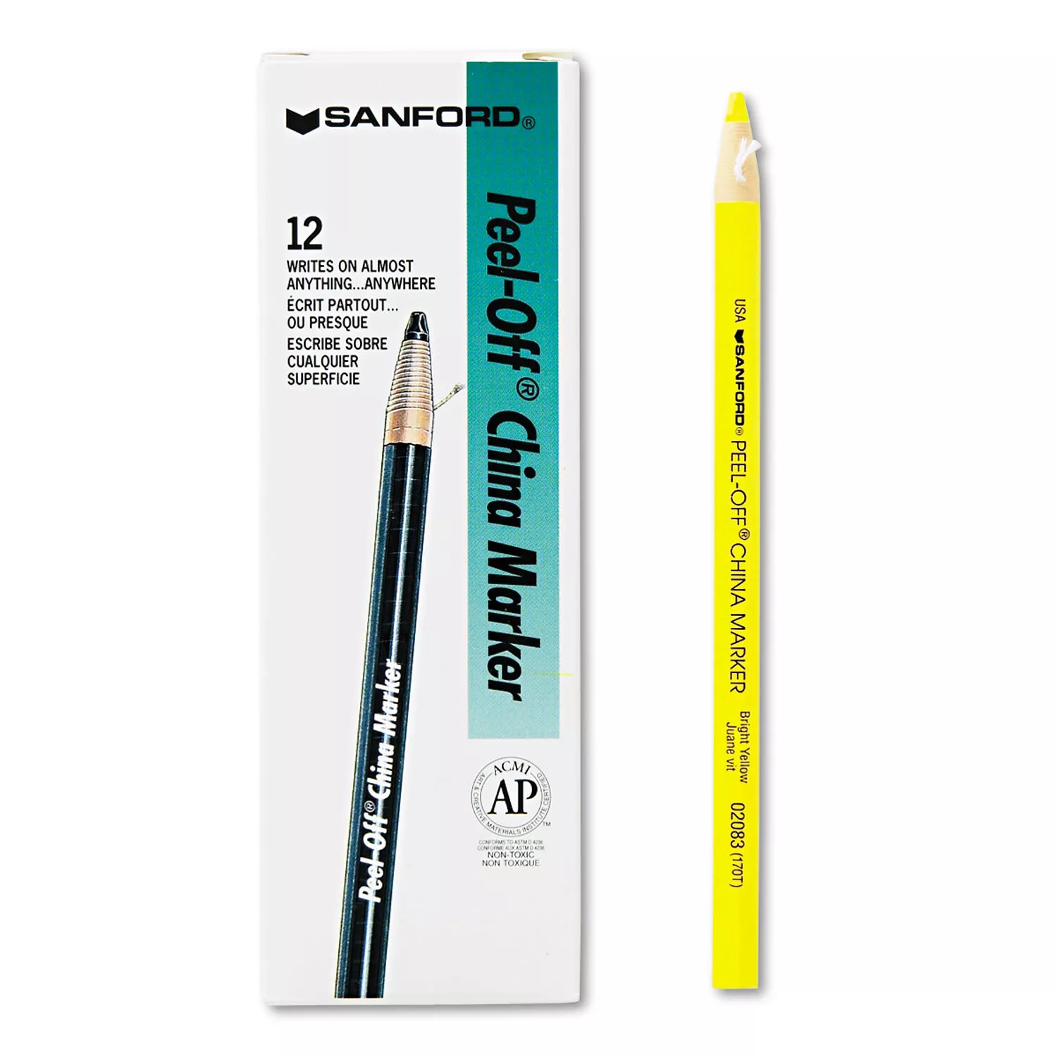 Sharpie Peel-Off China Markers Yellow Dozen 2083 - Walmart.com