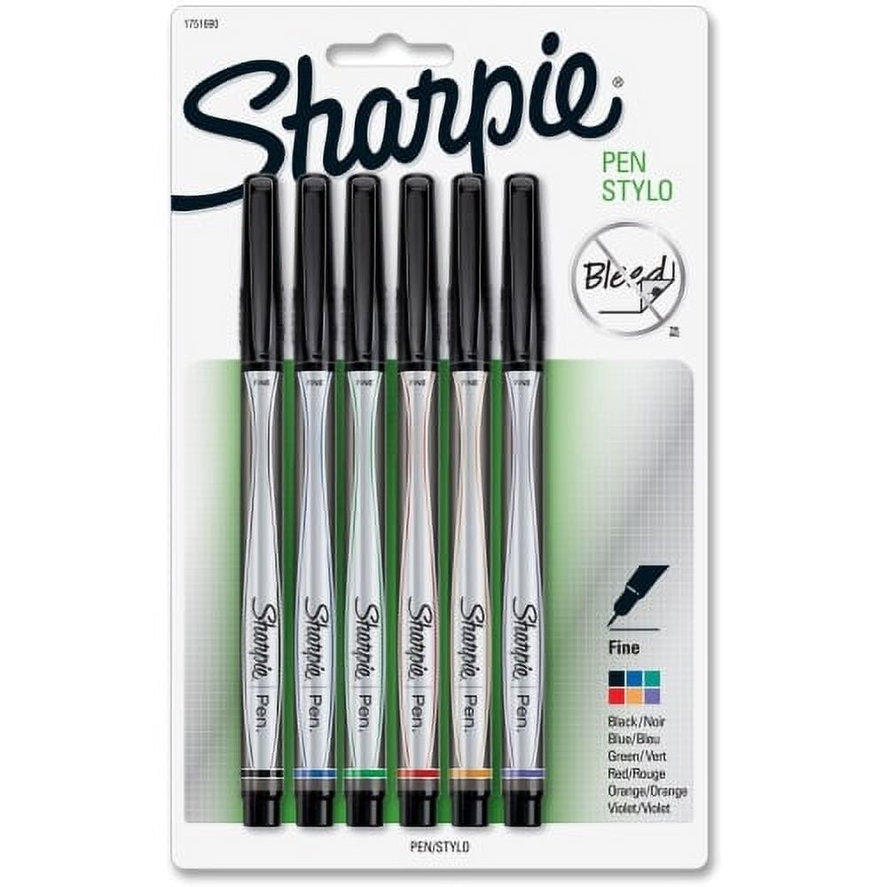 Sharpie Pens Fine Pen Point - Green, Black, Blue, Red, Orange, Purple ...