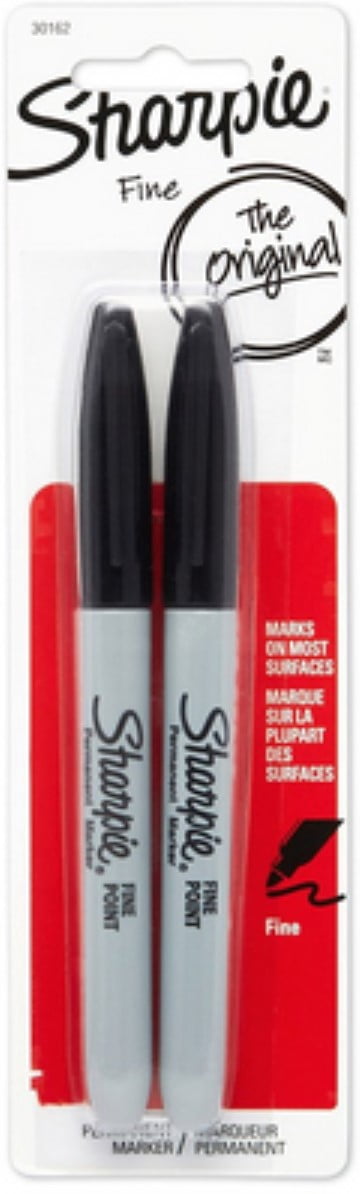 Sharpie Permanent Markers Fine Black 2 ea (Pack of 2) - Walmart.com