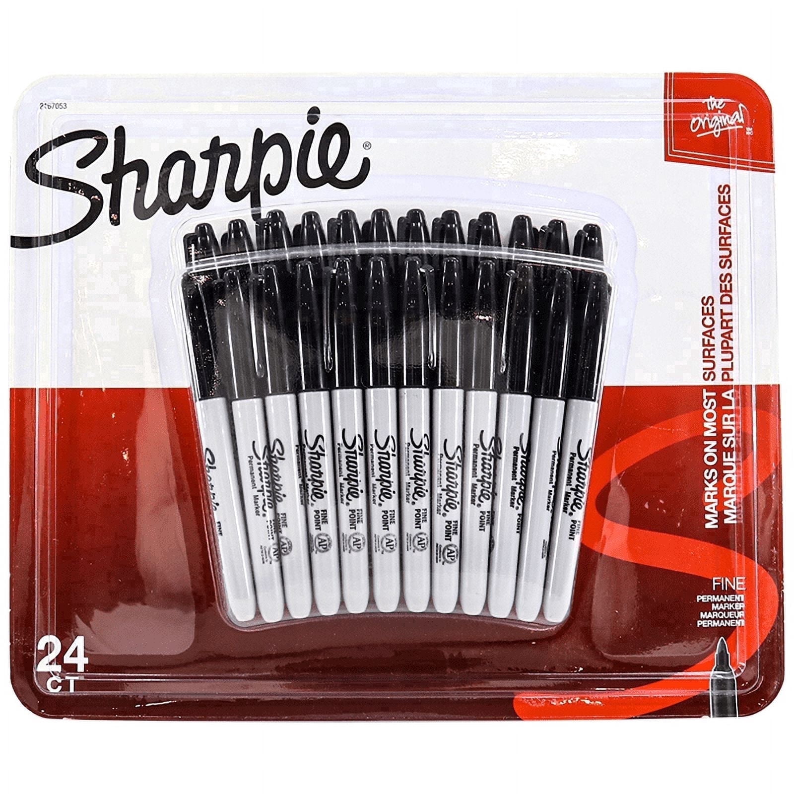 Sharpie Permanent Fine Tip Markers, Black (Pack of 24) - Walmart.com