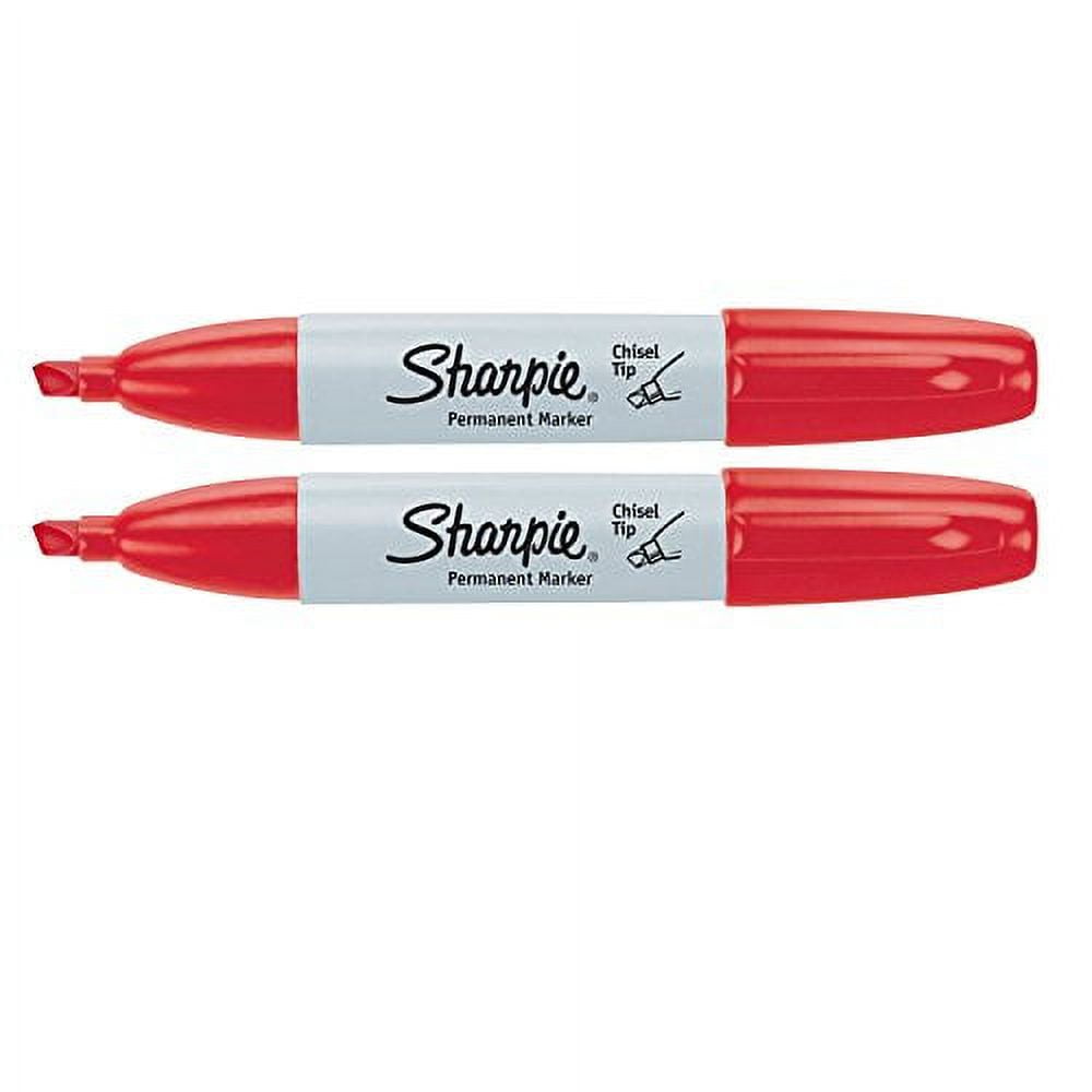 Sharpie Permanent Marker Per Order Chisel Tip, Red, 2 Count, 2 Pack ...