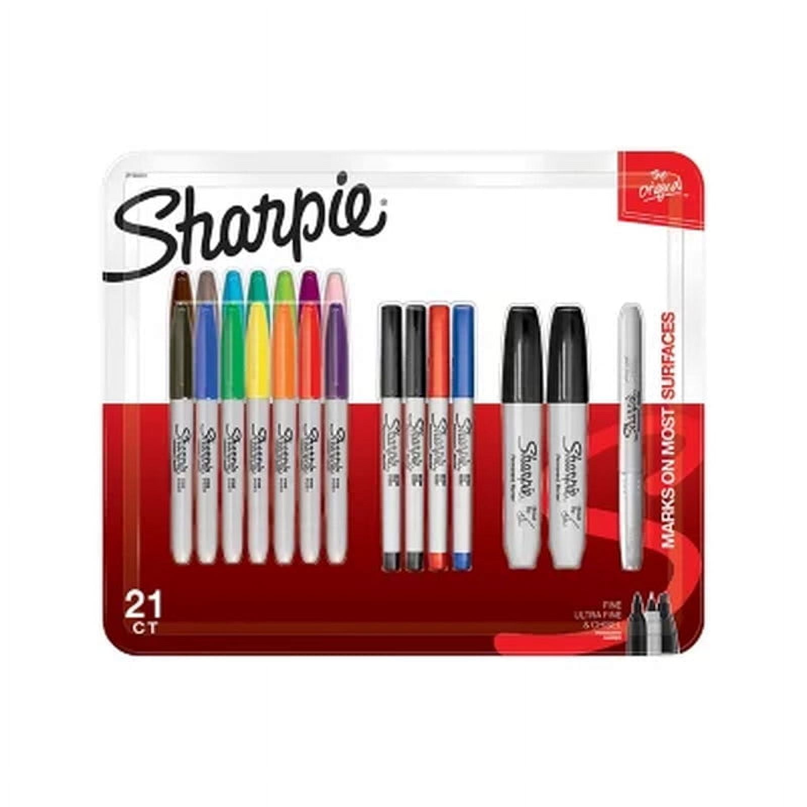 Sharpie Permanent Markers, Assorted Tips and Colors, 21 Count - Walmart.com