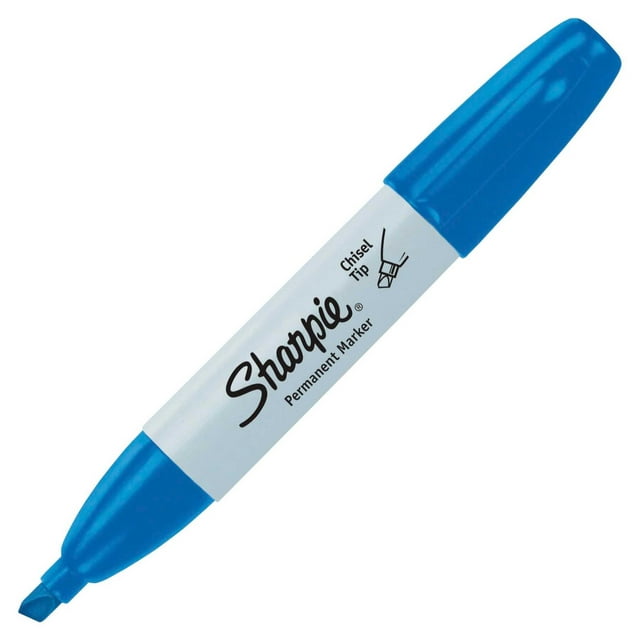 Sharpie Permanent Markers, Chisel Tip, Blue, 12 Count - Walmart.com