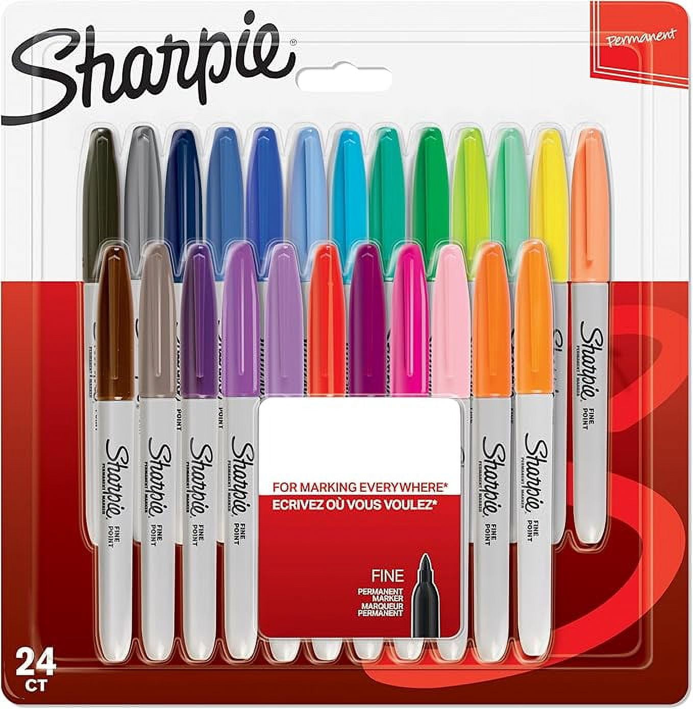 Sharpie Permanent Markers | Fine Point | Assorted Colours | 24 Count ...