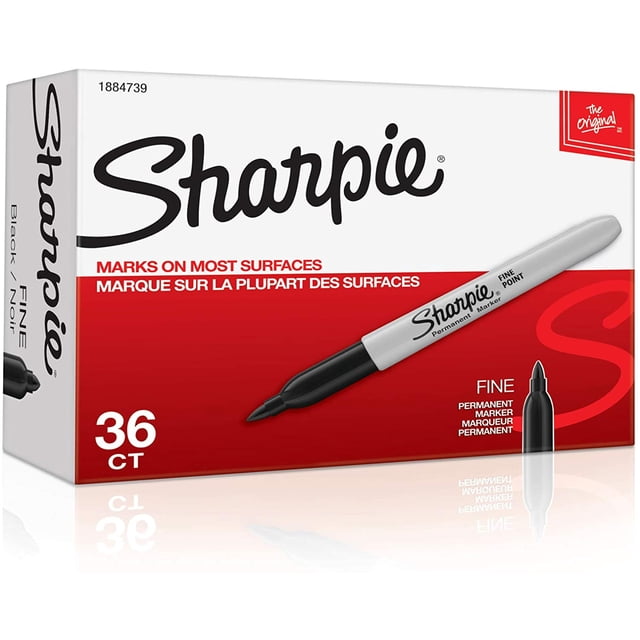 Sharpie Permanent Markers, Fine Point, Black, 36 Count - Walmart.com
