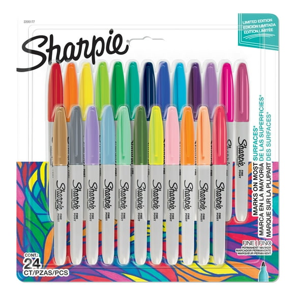 Sharpie Color Burst Permanent Markers, 24 Ct – Fine Tip Markers for Art ...