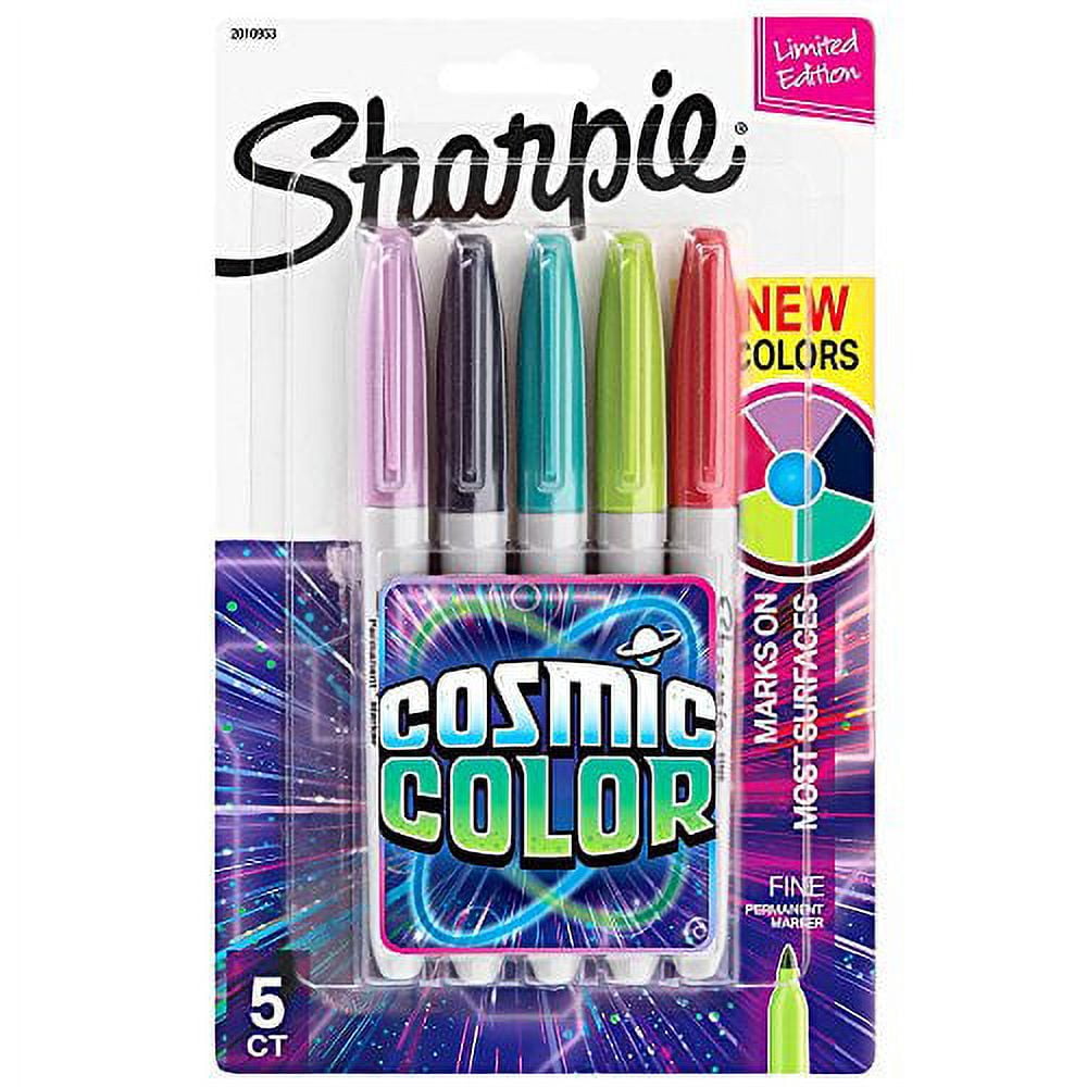 Sharpie Permanent Markers, Fine Point, Cosmic Color, Limited Edition, 5 ...