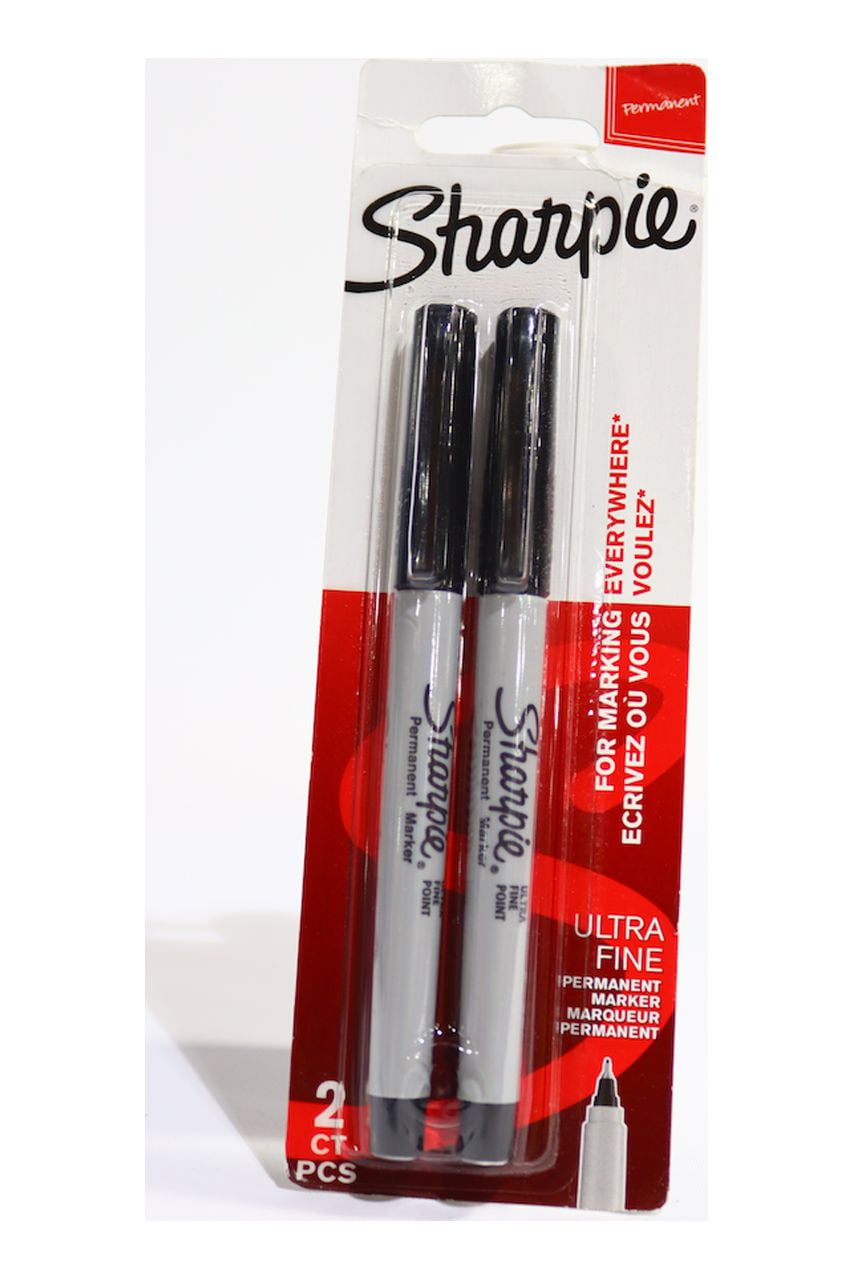 Sharpie Permanent Markers, Ultra-Fine Tip - Black, Pack of 2 - Walmart.com