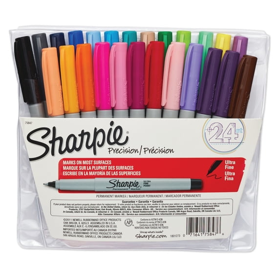 Sharpie Ultra Fine Point Permanent Markers, 24 Count Pack Variety Set ...