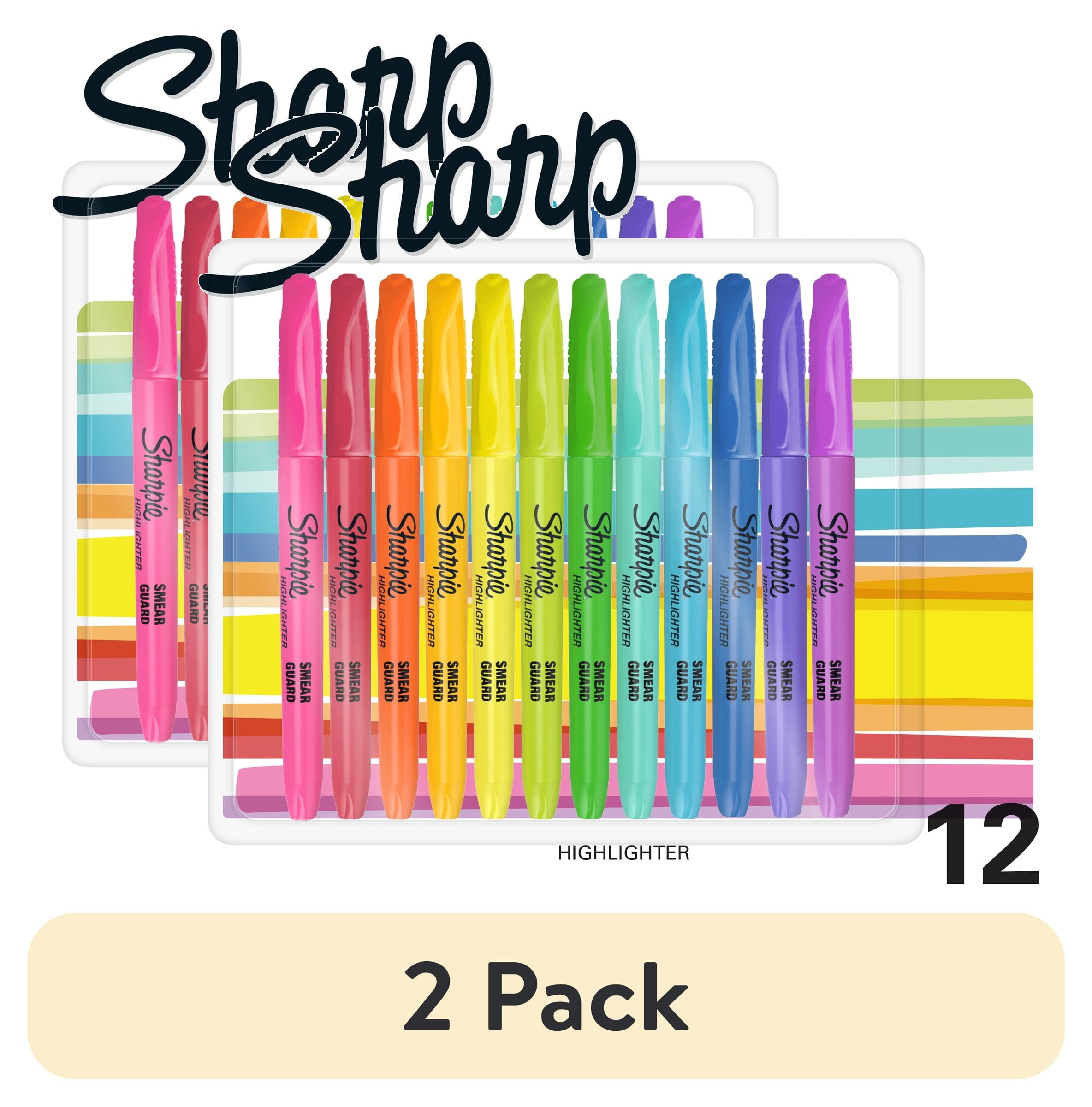 (2 pack) Sharpie Pocket Highlighters, Assorted, Chisel Tip, 12 Count ...