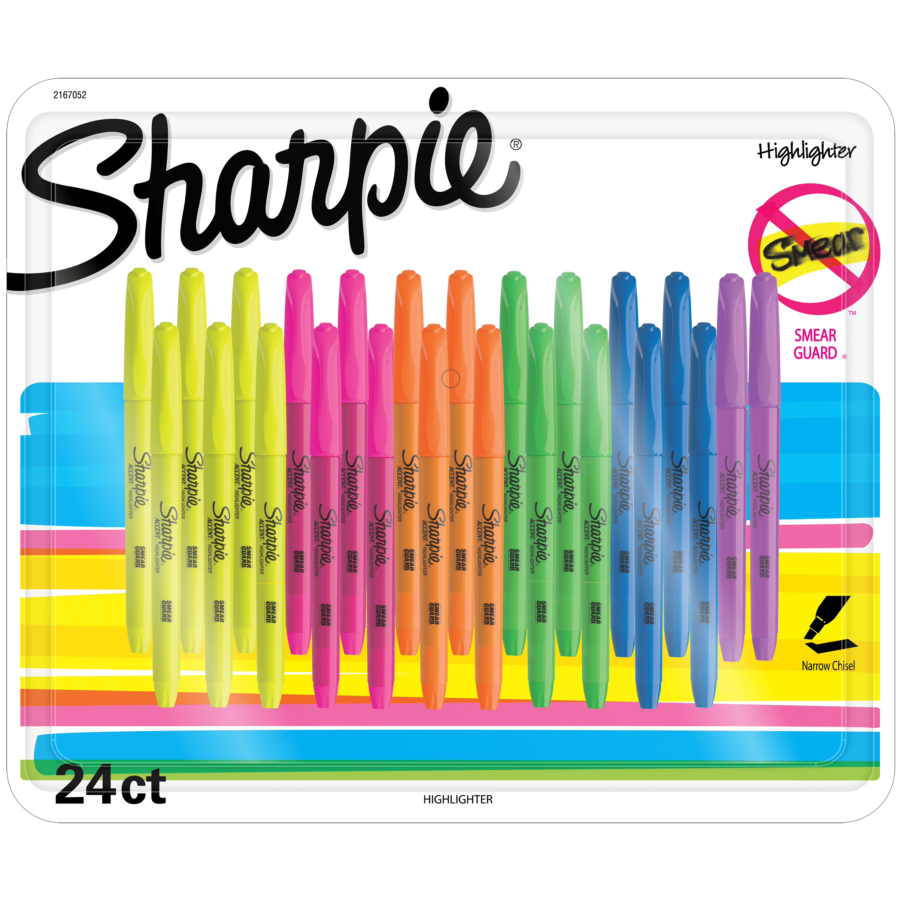 Sharpie Pocket Highlighters, Assorted Colors, Chisel Tip, 24 Count ...
