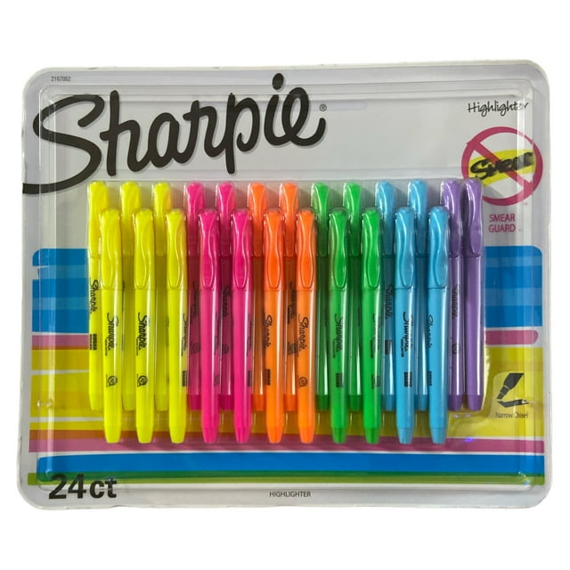 Sharpie Pocket Highlighters, Chisel Tip, 24 Count - Walmart.com