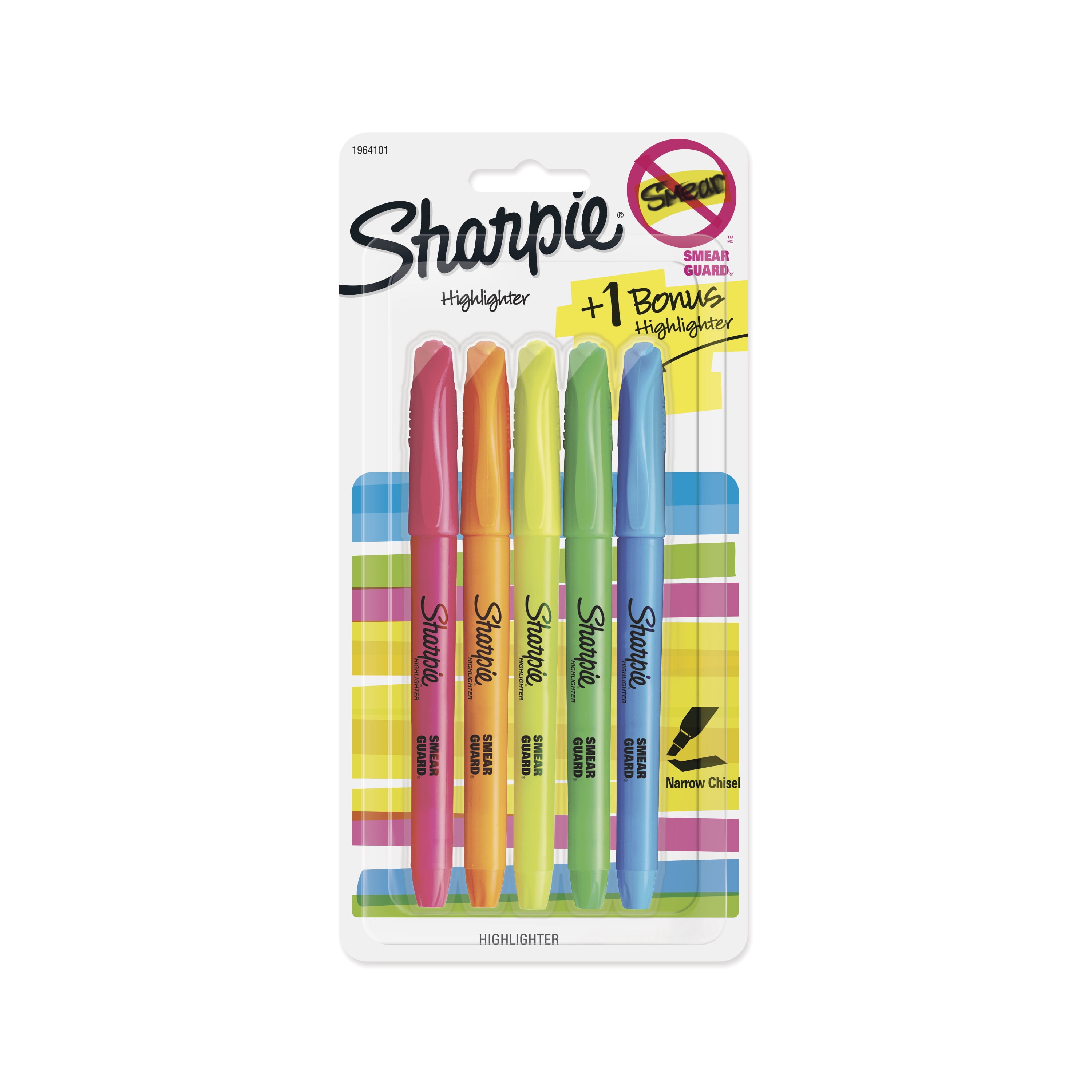 Sharpie Pocket Style Highlighters, Chisel Tip, Assorted Fluorescent, 4 ...