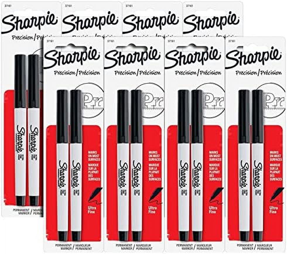 Sharpie Precision Permanent Markers, Ultra Fine Point, Black Ink, Pack ...
