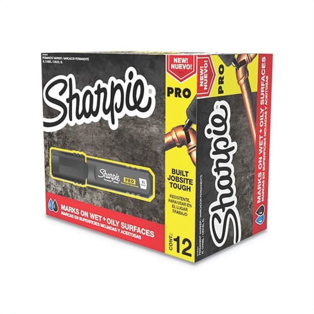 Sharpie Pro Permanent Marker Broad XL Chisel Tip, Black, Dozen ...