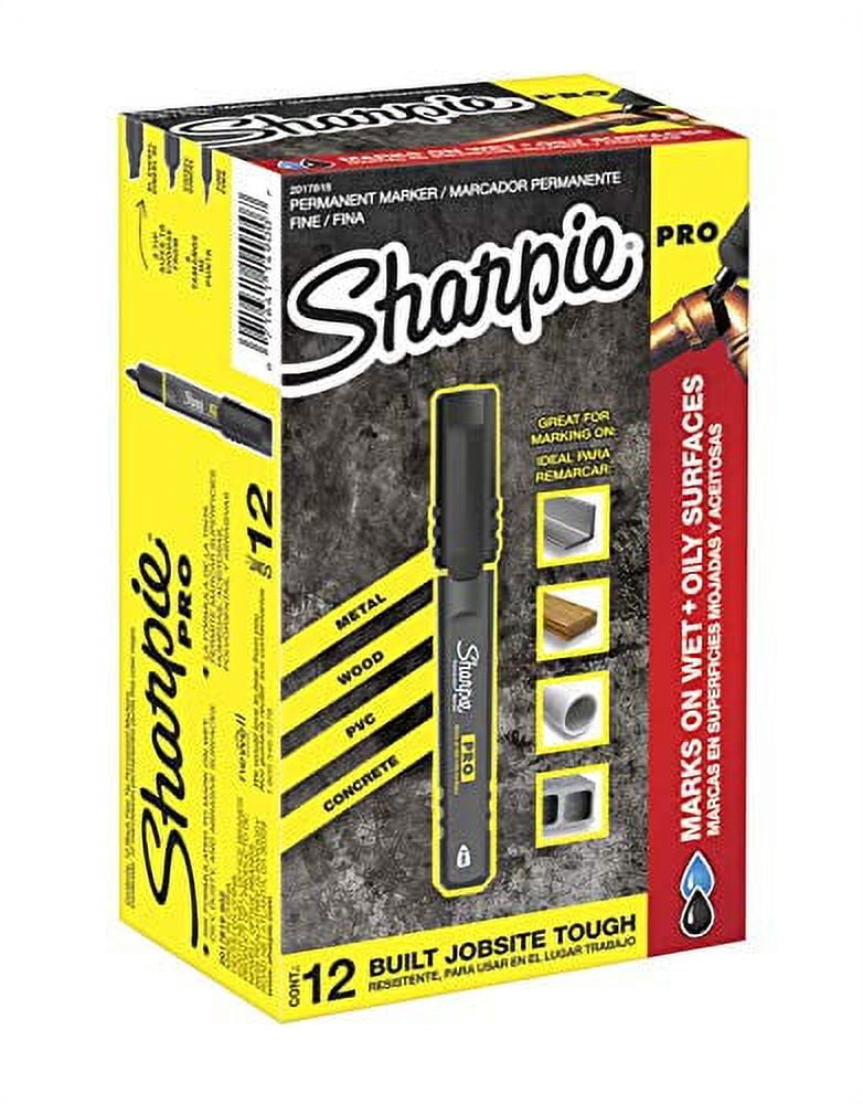 Sharpie Pro Permanent Marker, Fine Point, Black, 12-Count Marker ...