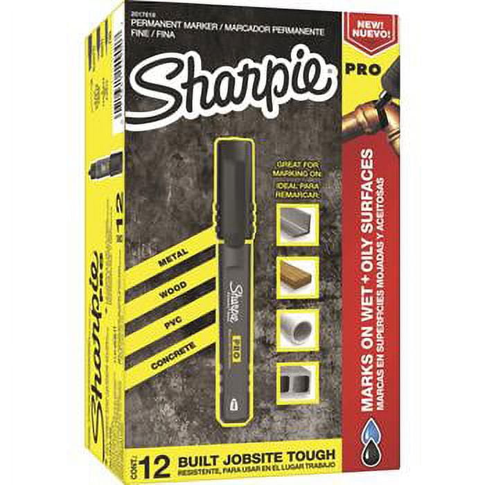 Sharpie Pro Permanent Marker, Fine Point, Black, 12-Count Marker ...