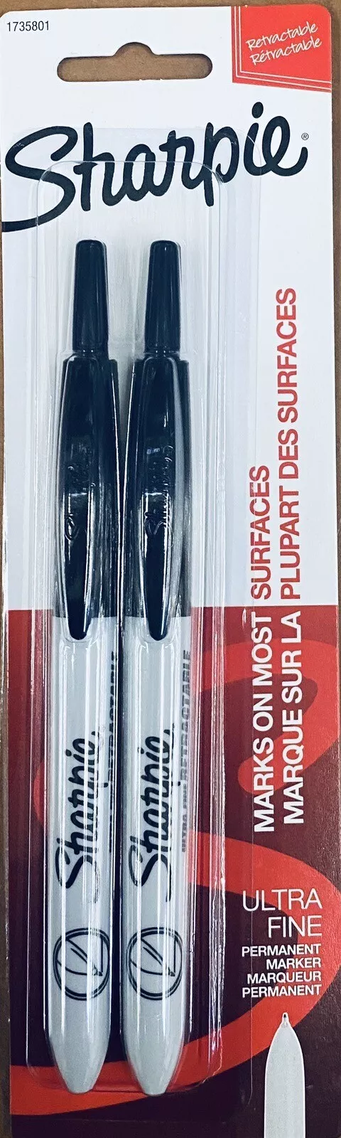 Sharpie Quick Dry RETRACTABLE Permanent ULTRA Fine-Point Markers Black ...