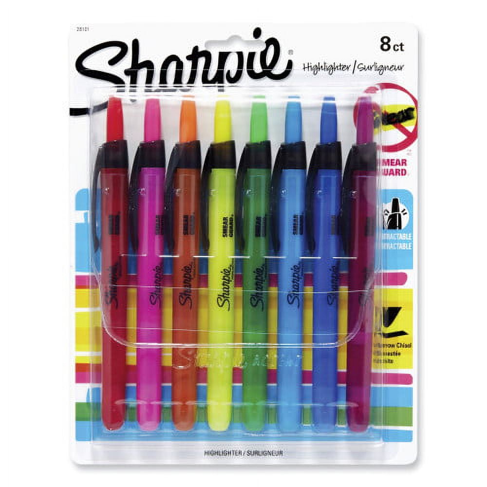 Sharpie Retractable Highlighters with Storage Pouch, Assorted Ink ...