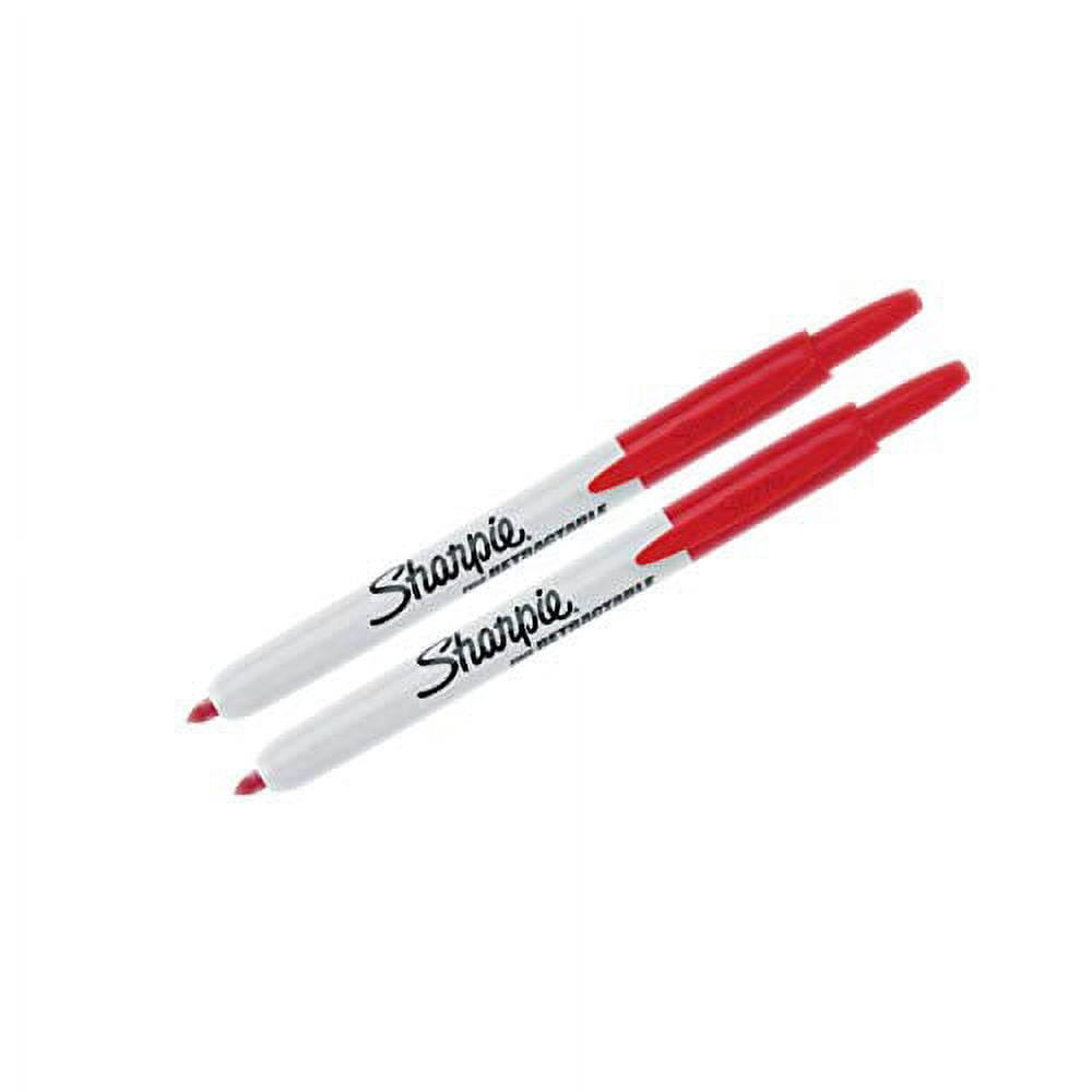 Sharpie : Retractable Permanent Marker, Fine Point, Red -:- Sold as 2 ...