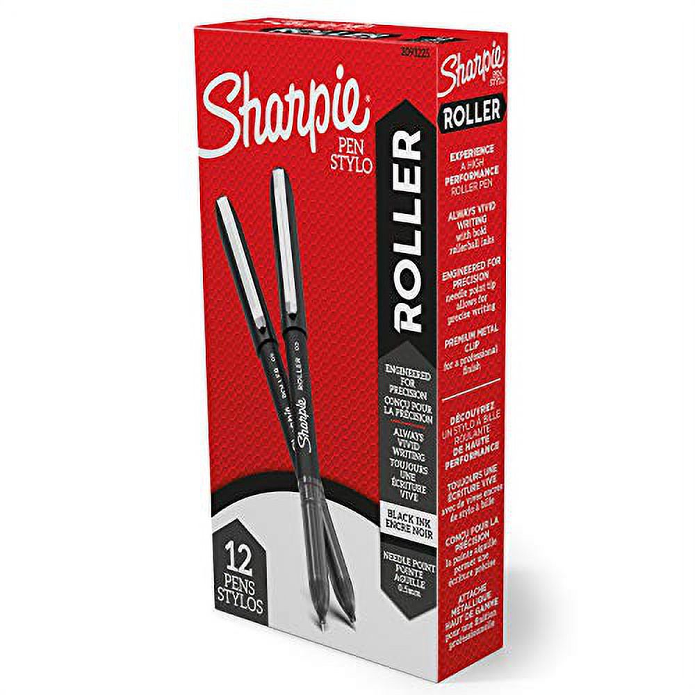 Sharpie Rollerball Pen, Needle Point (0.5mm) Precision Pen, Black Ink ...