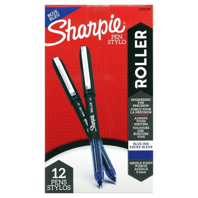 Sharpie Rollerball Pen, Needle Point (0.5mm) Precision Pen, Blue Ink ...