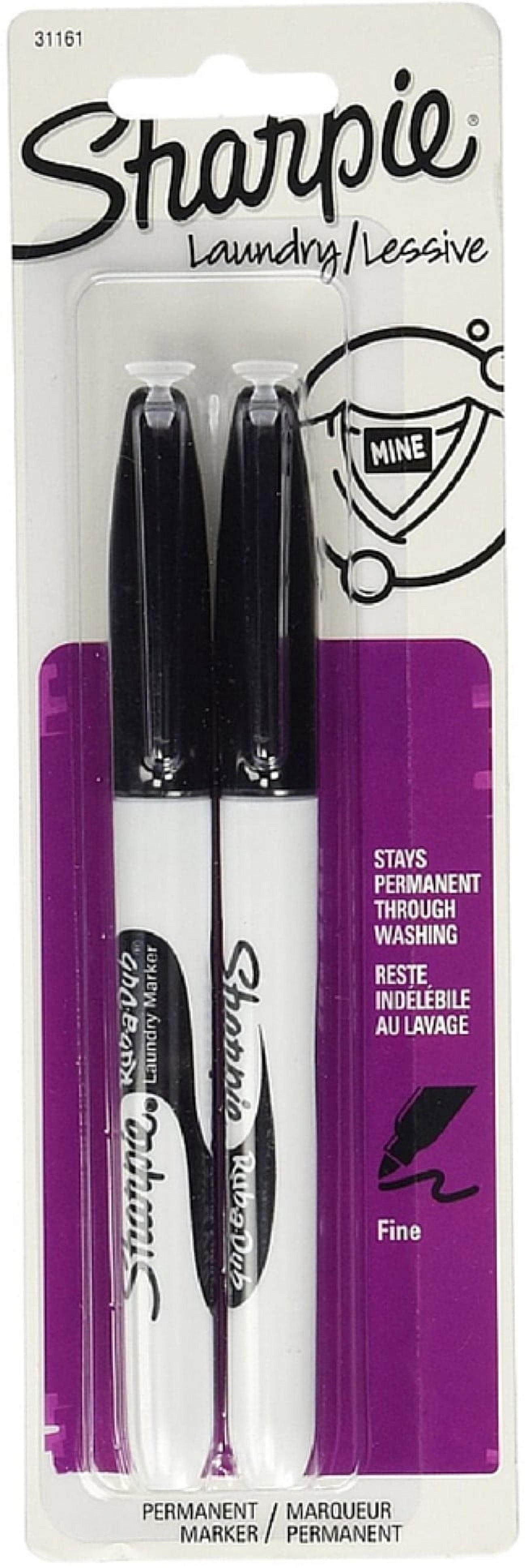 Sharpie Rub-a-Dub Fine Point Laundry Marker, Black 2 ea - Walmart ...