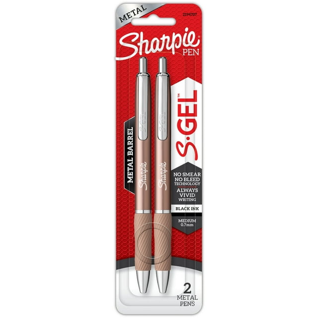Sharpie S-Gel Pen, Metal Barrel, Medium Point (0.7mm), 2-Pack - Walmart.com