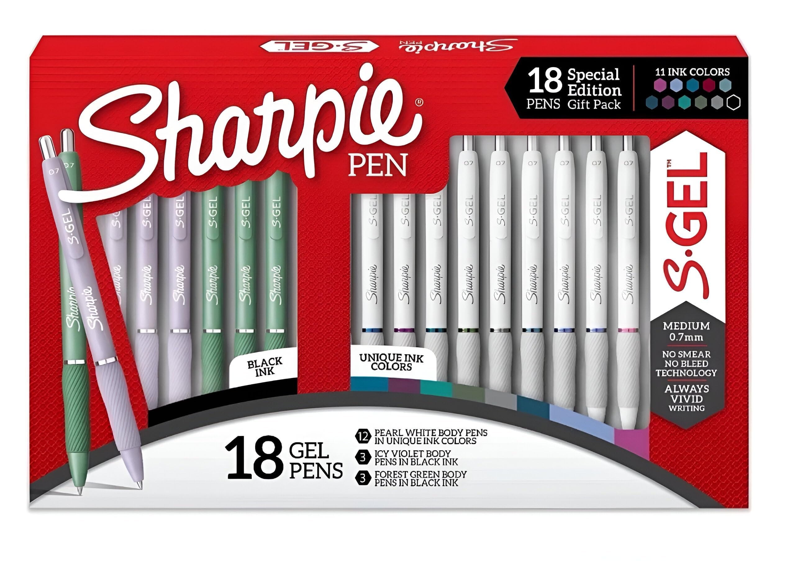 Sharpie S-Gel Pens, 18 Count, Medium Point 0.7mm Gel Ink Pens, Assorted ...