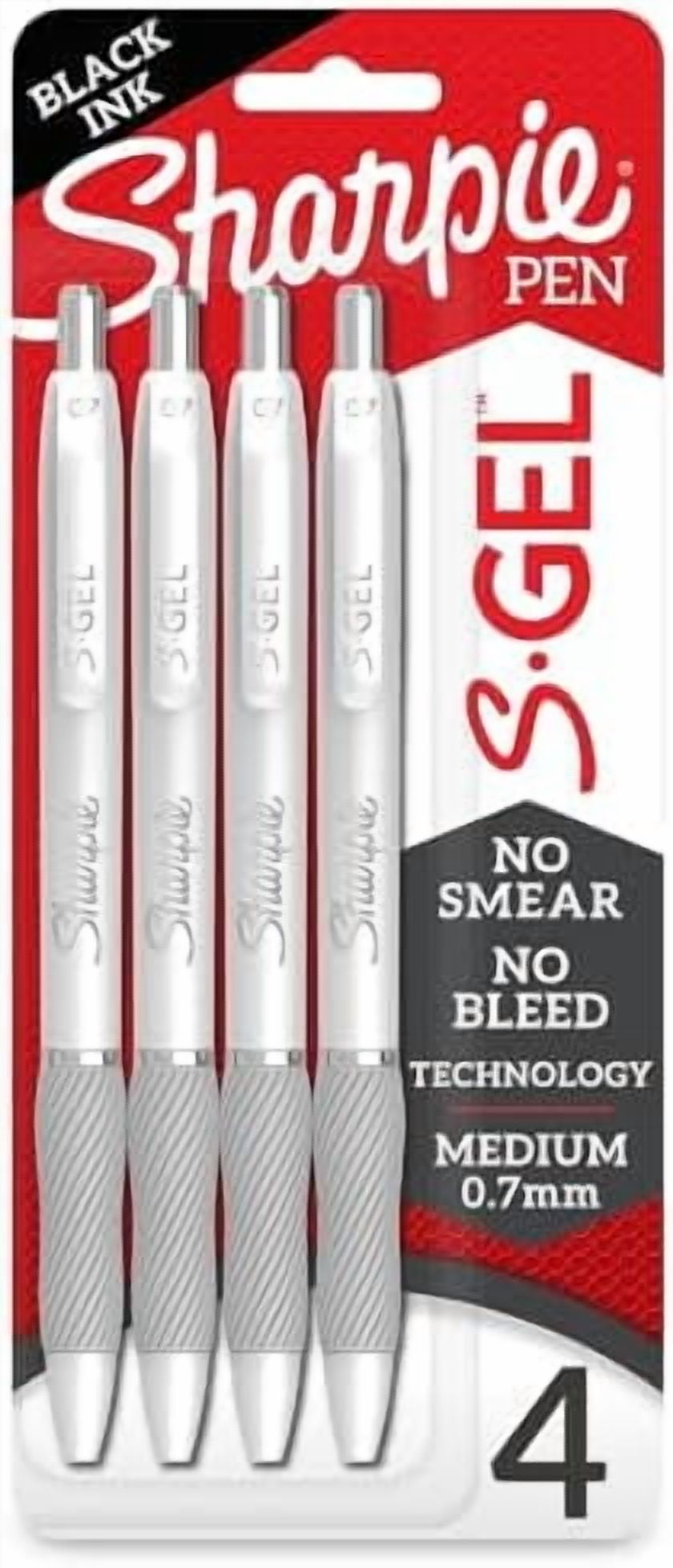 Sharpie S-Gel Pens, Medium Point (0.7mm), Pearl White Body, Black Ink ...