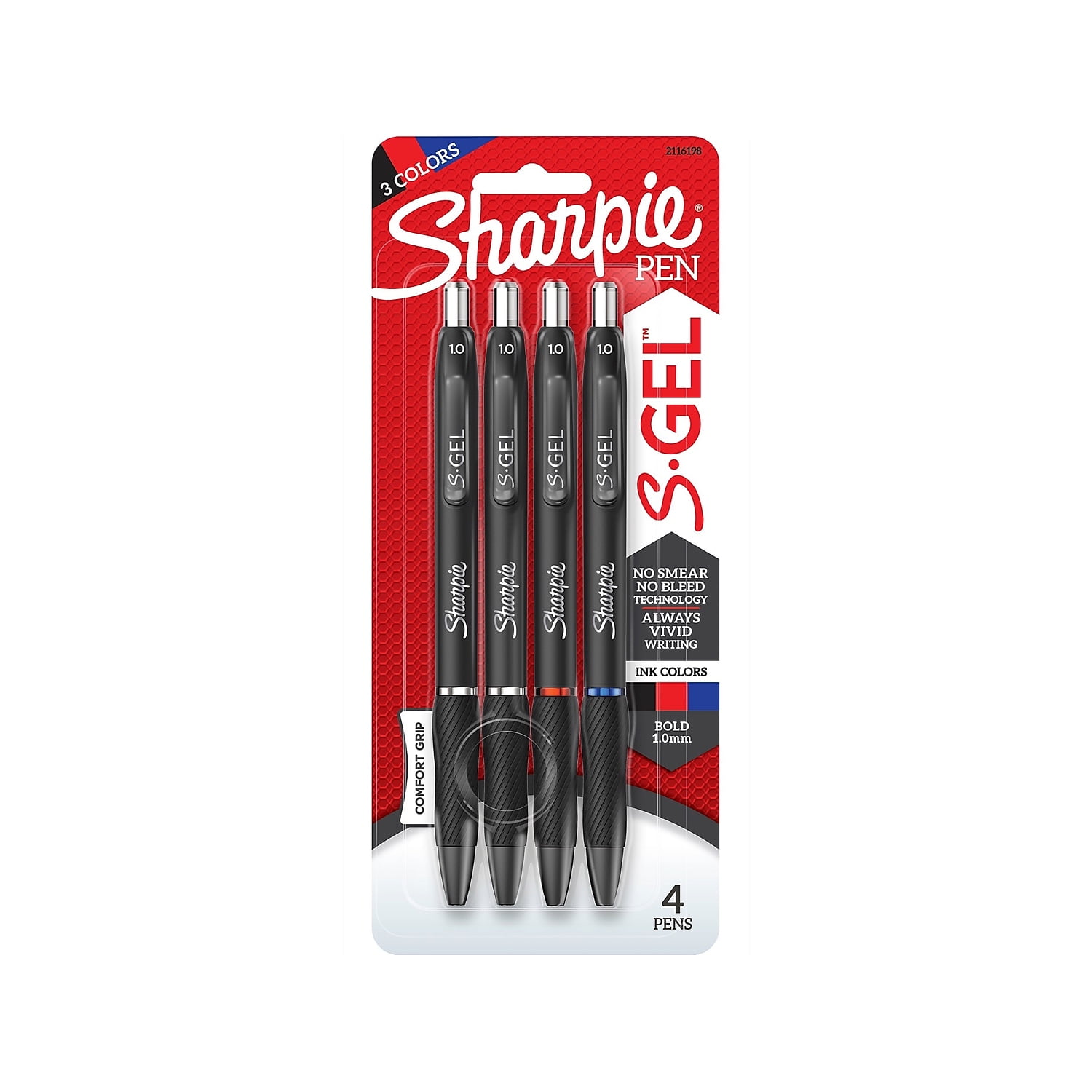 Sharpie S-Gel Retractable Gel Pen Bold Point Assorted Ink 4/Pack ...