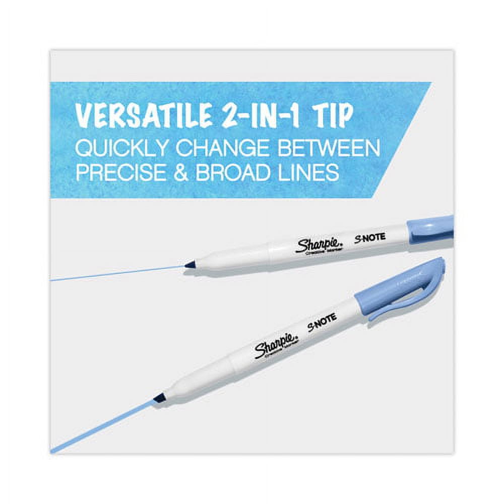 Sharpie S-Note Creative Markers, Assorted Ink Colors, Bullet/Chisel Tip ...