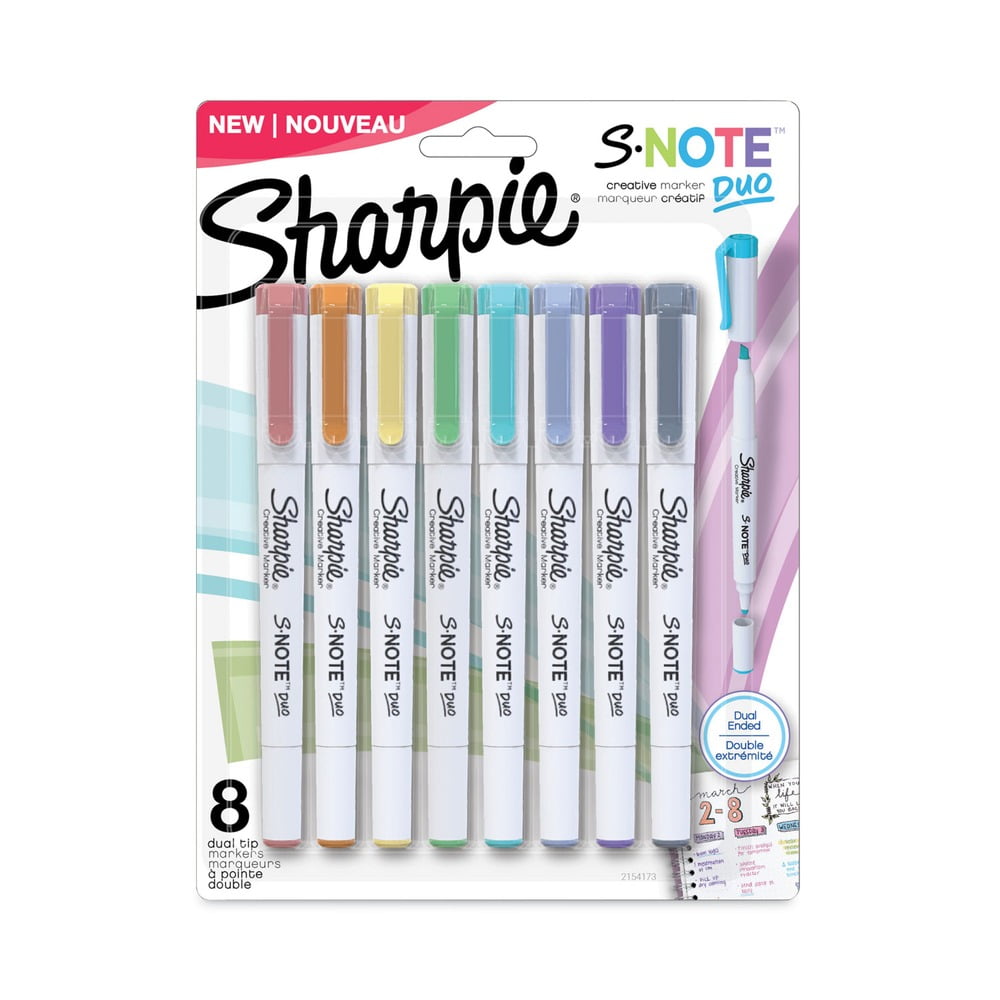 Sharpie S-Note Duo Dual-Ended Creative Markers, Assorted Colors, Fine ...