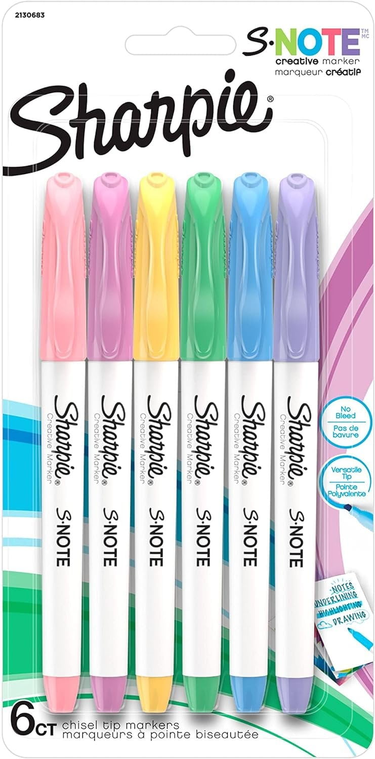 Sharpie® S-Note Highlighters, Chisel Tip, Assorted Ink, White Barrel ...