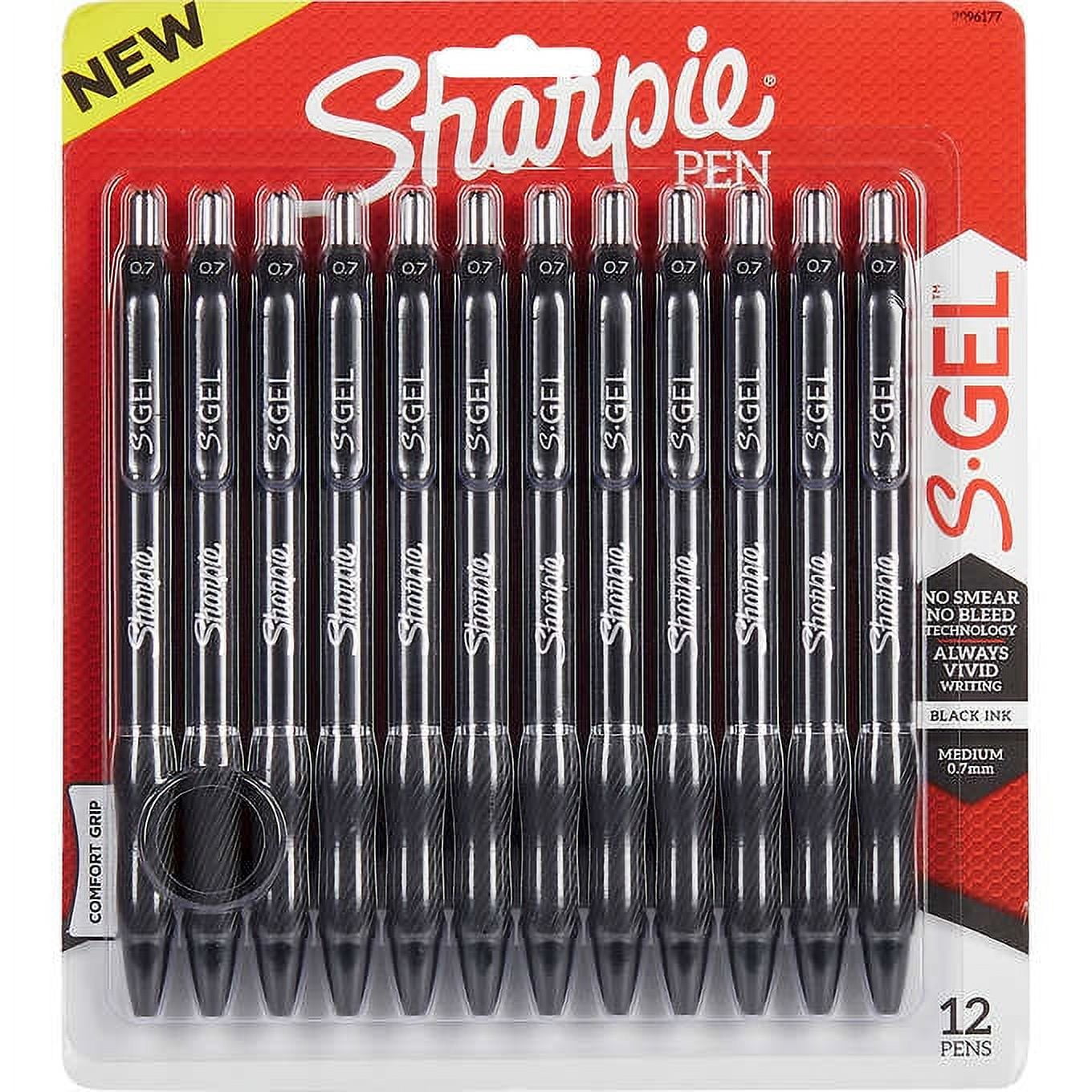 Sharpie S Retractable Gel Pen, 0.7mm Medium Point, Black Ink, Smooth ...