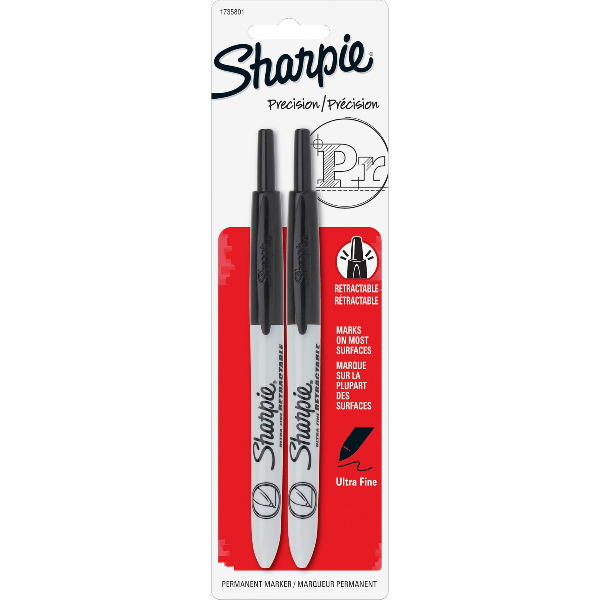 Sharpie, SAN1735801BX, Ultra-fine Tip Retractable Markers, 12 / Box ...