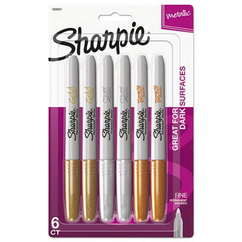 Sharpie SAN1829201 Metallic Fine Point Permanent Markers, Bullet Tip ...