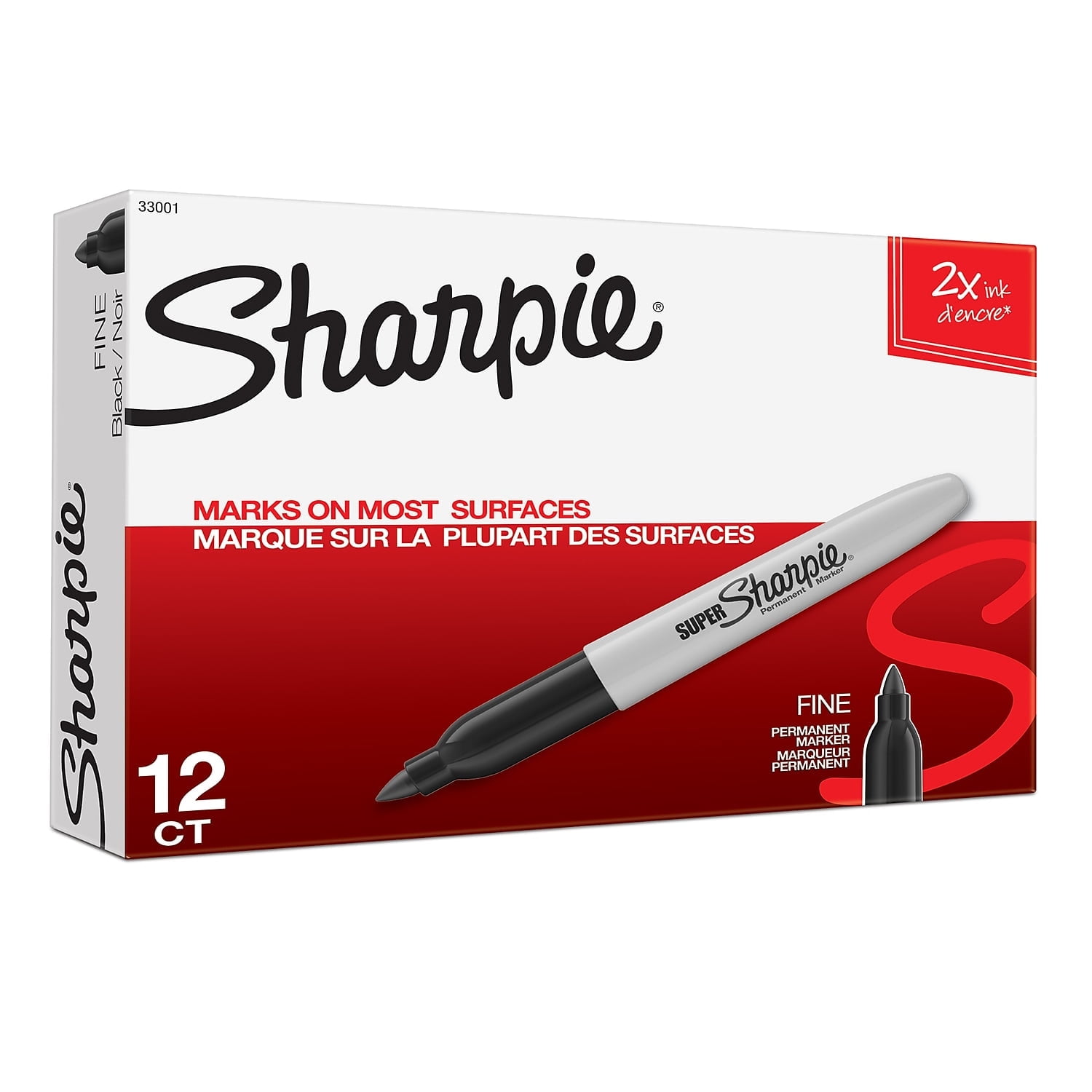 Sharpie Super Fine Point Marker, Extra Large Bulk Pack of 12, Black ...