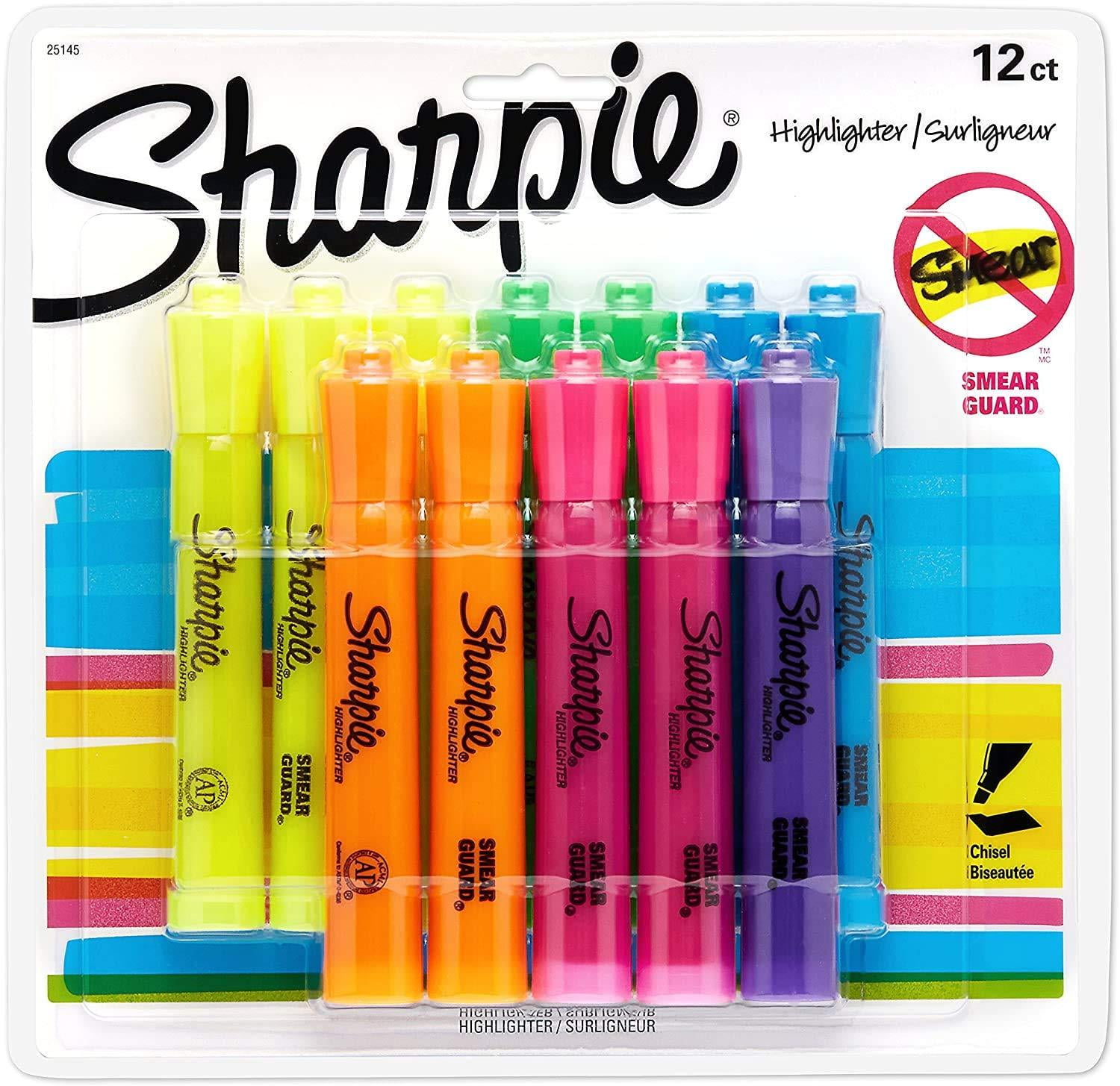 Sharpie Tank Highlighters Assorted Fluorescent Colors | Chisel Tip ...