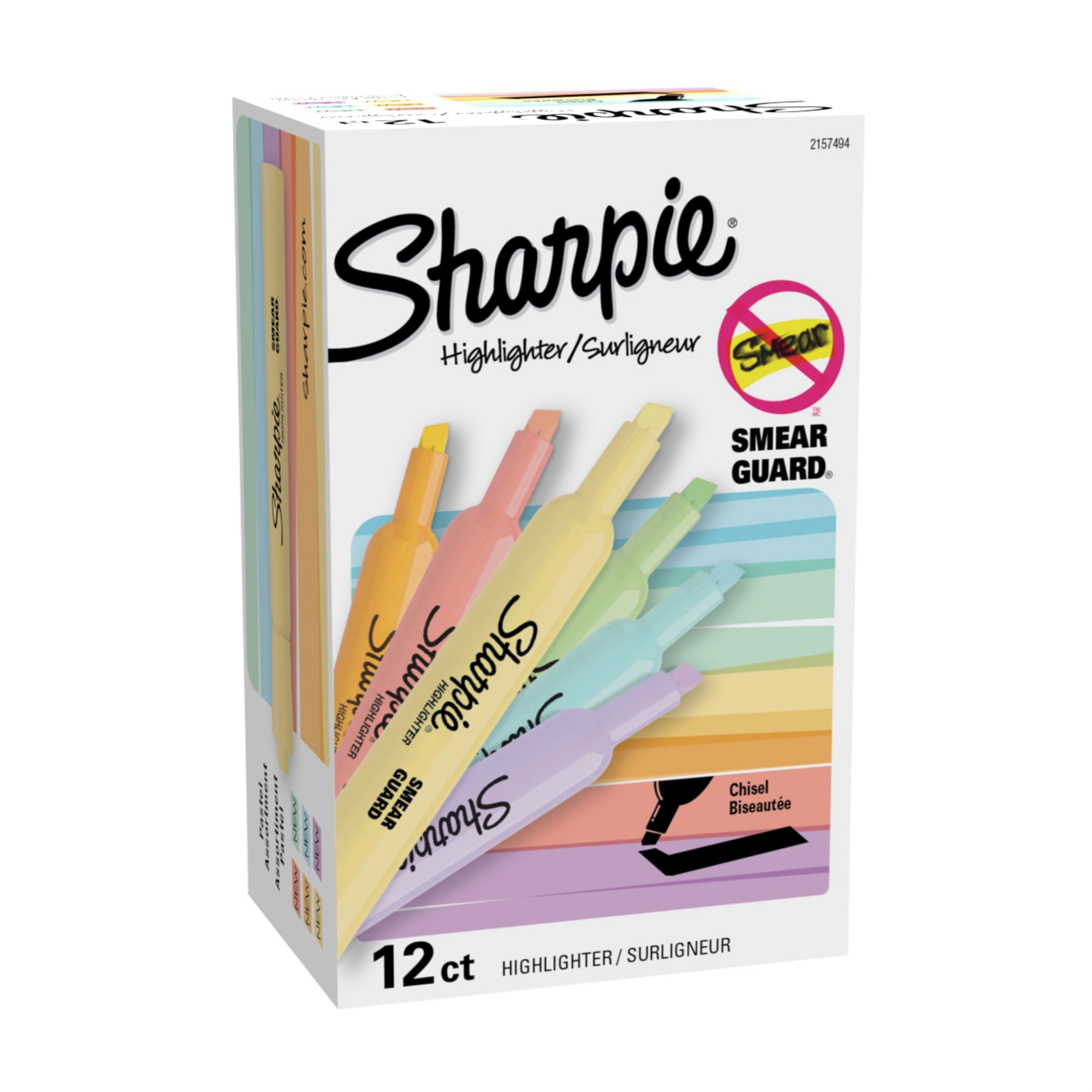 Sharpie Tank Highlighters, Mild Pastel Colors, Assorted, Chisel Tip ...