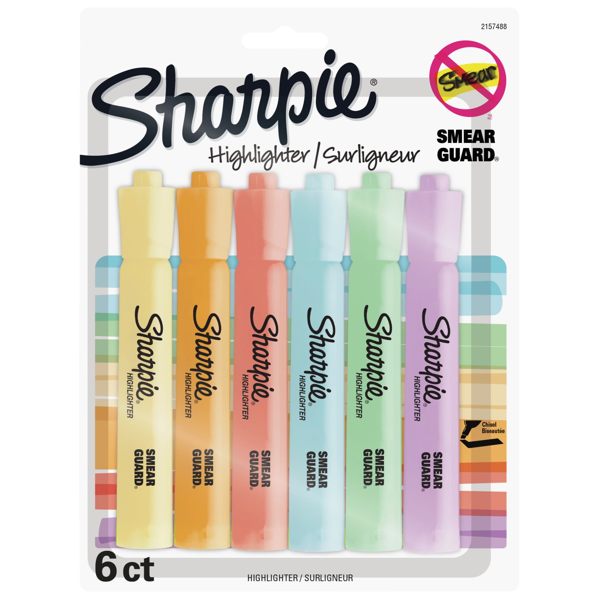 Sharpie Tank Highlighters, Mild Pastel Colors, Assorted, Chisel Tip ...