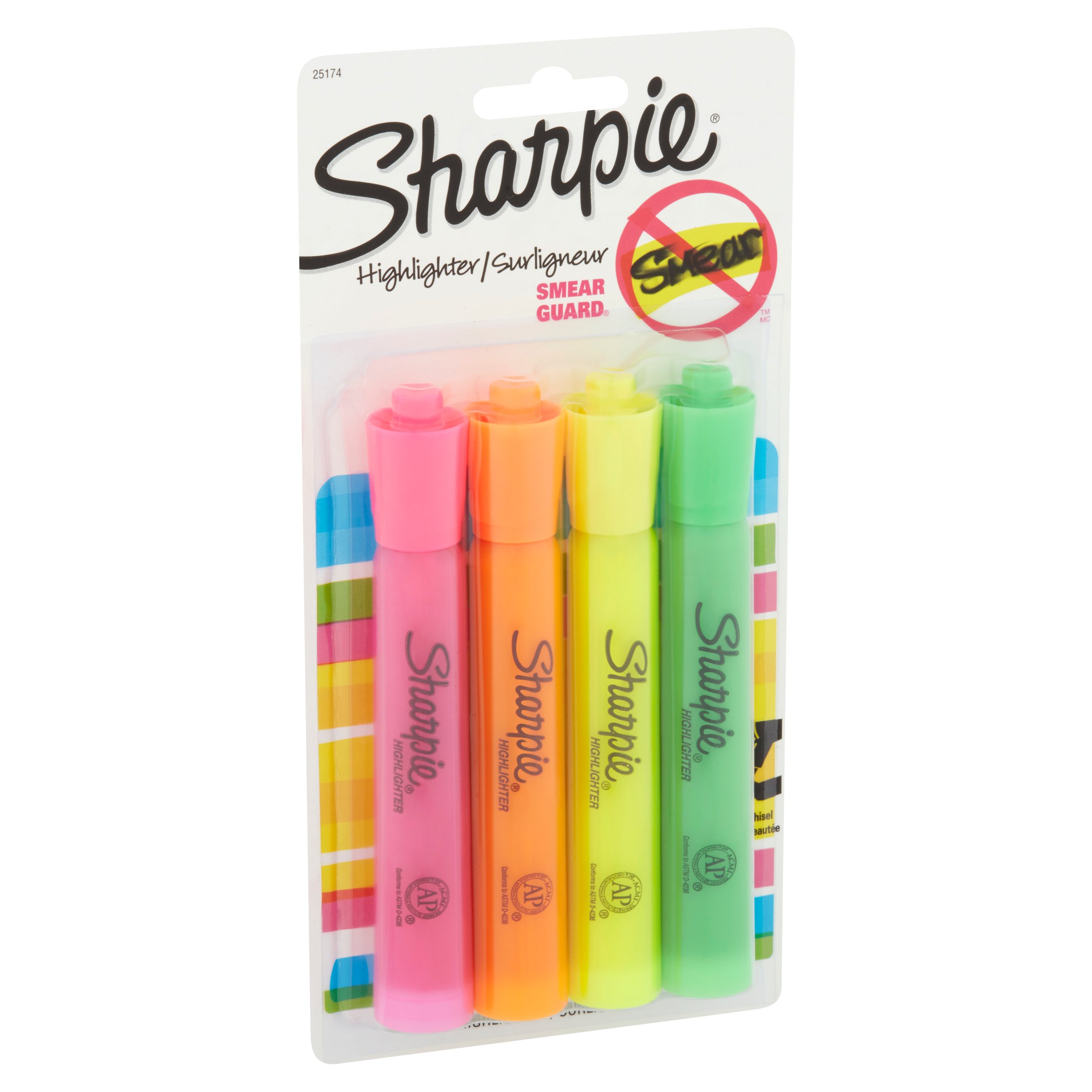 Sharpie Pocket Style Highlighters, Chisel Tip, Assorted, 4 Pack ...