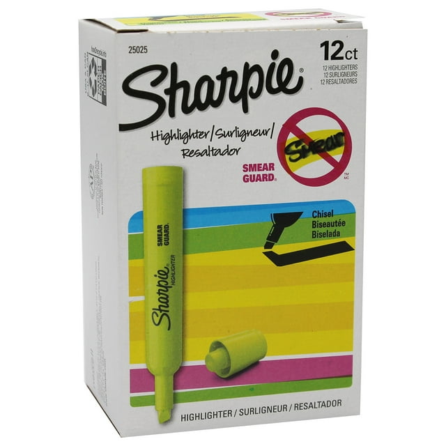 Sharpie Large Tank Style Highlighters, See-Thru Chisel Tip, Fluorescent ...