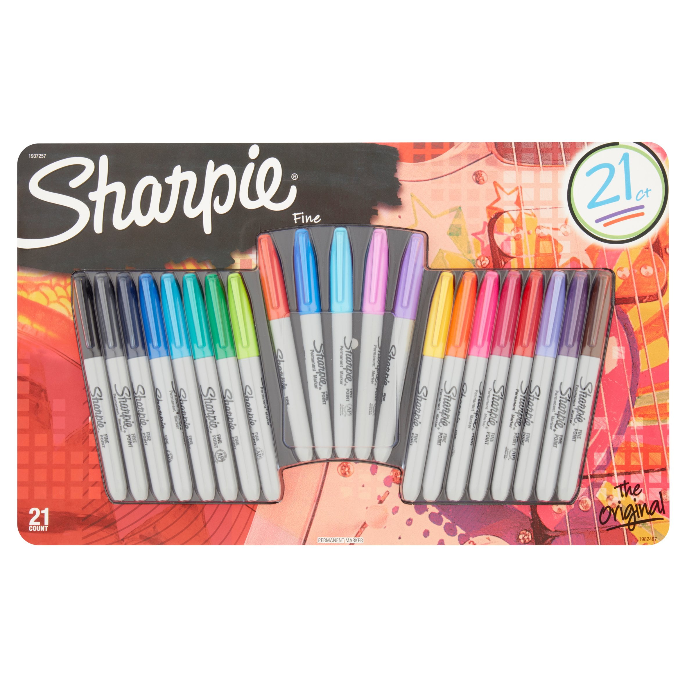 Sharpie Permanent Markers, Fine Point, Assorted Colors, 21 Count ...