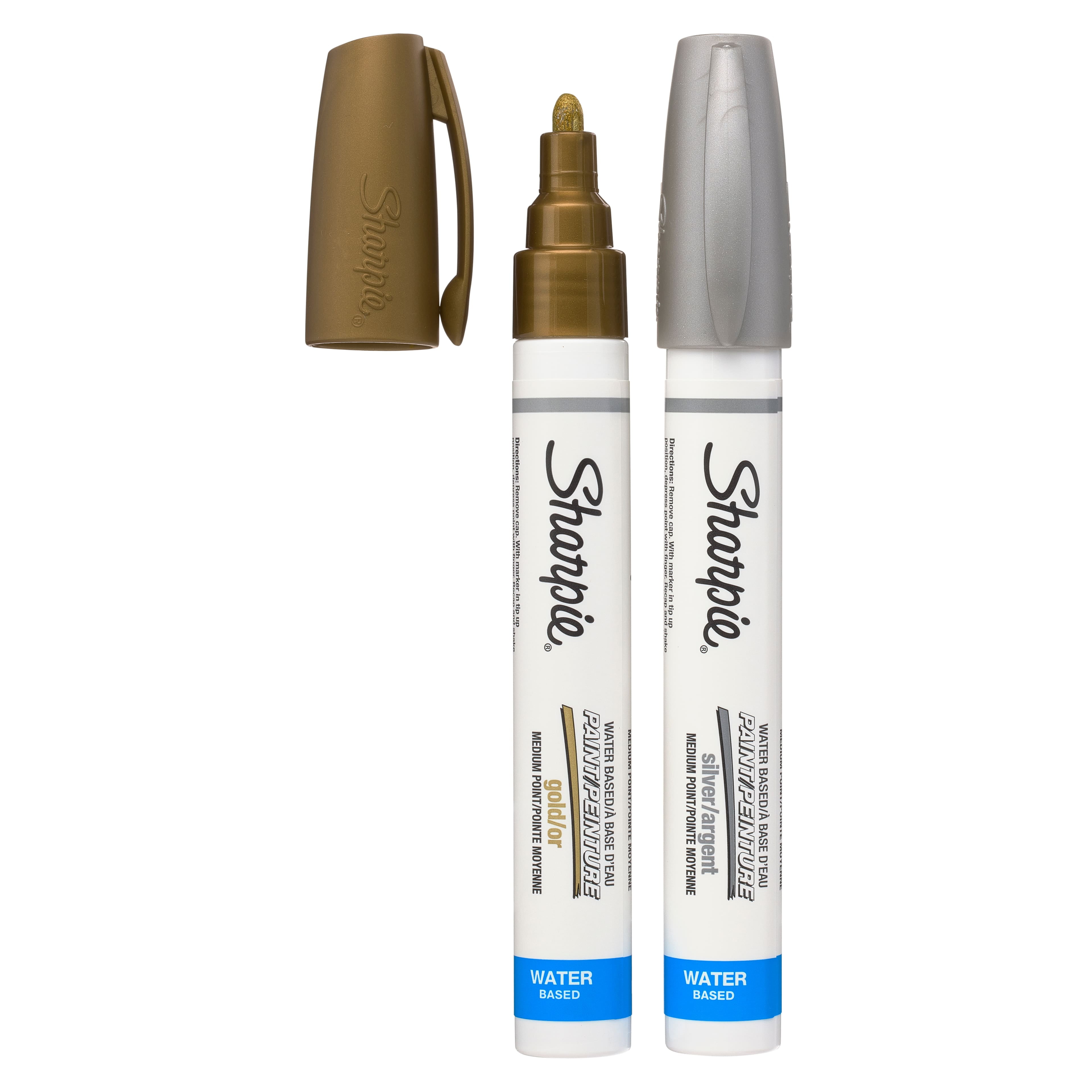 Sharpie® Water-Based Paint Markers, Medium Gold & Silver - Walmart.com